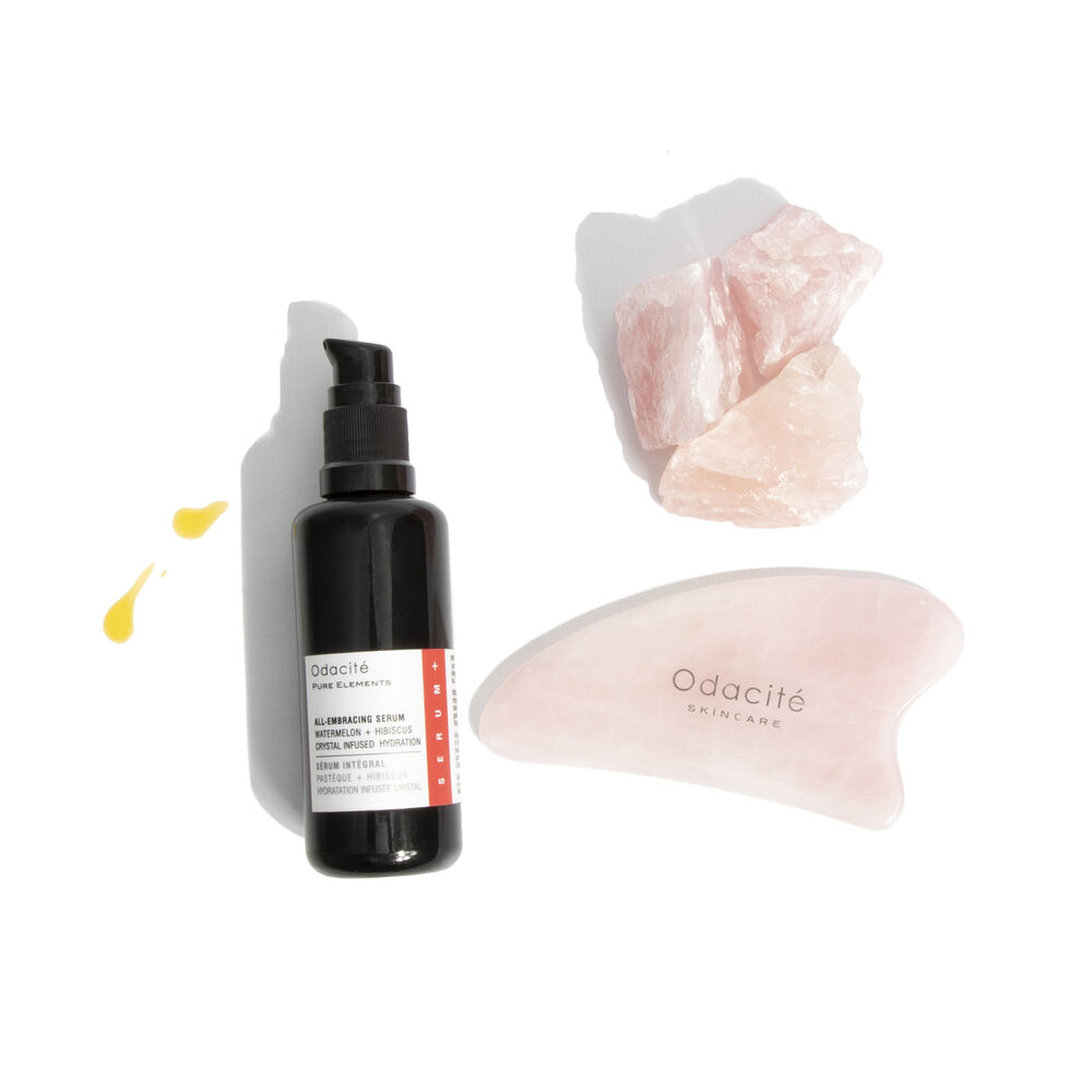 Odacité Crystal Contour Gua Sha Rose Quartz Beauty Tool | Space NK