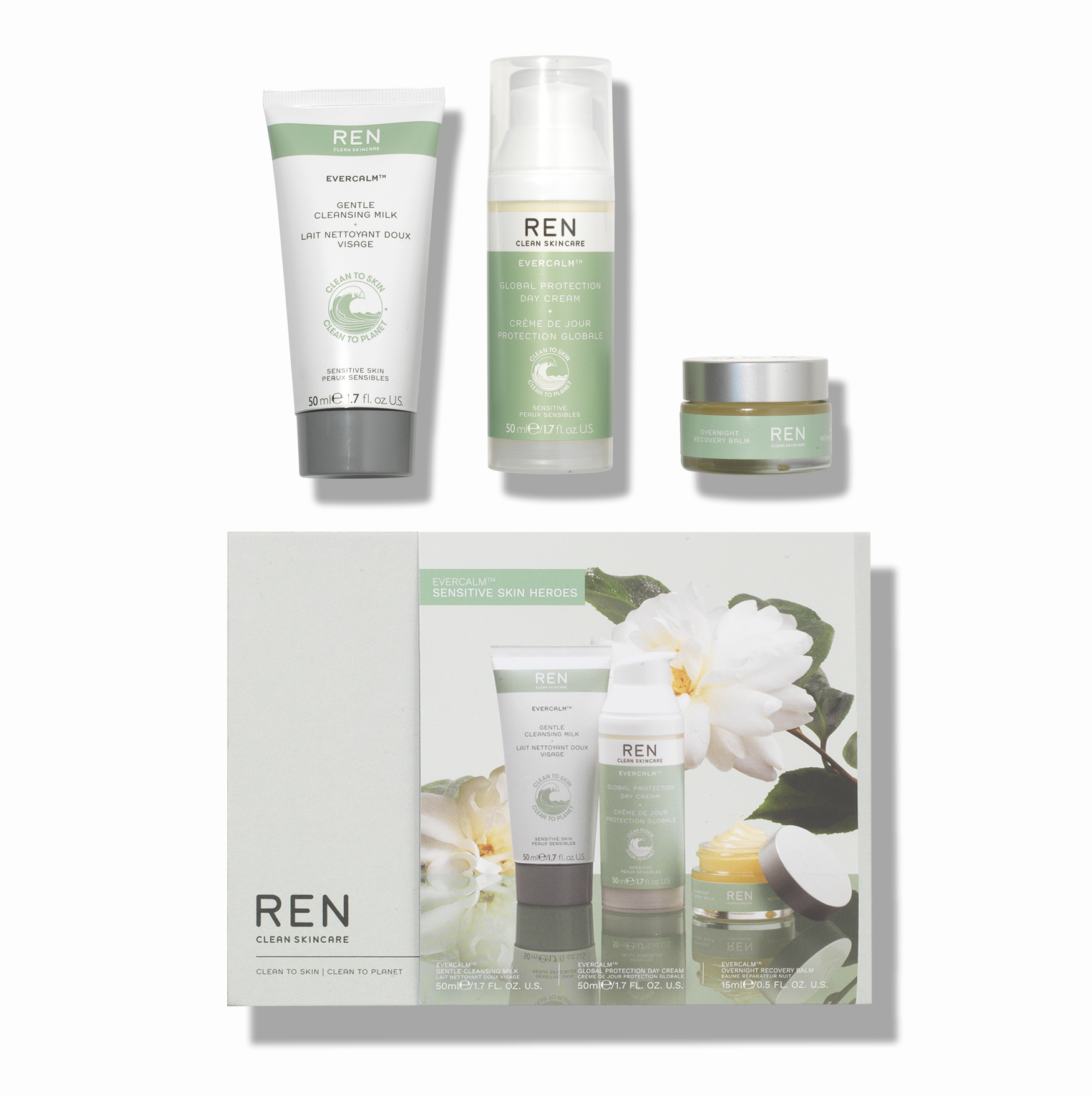 Ren Clean Skincare Evercalm Sensitive Skin Heroes | Space NK