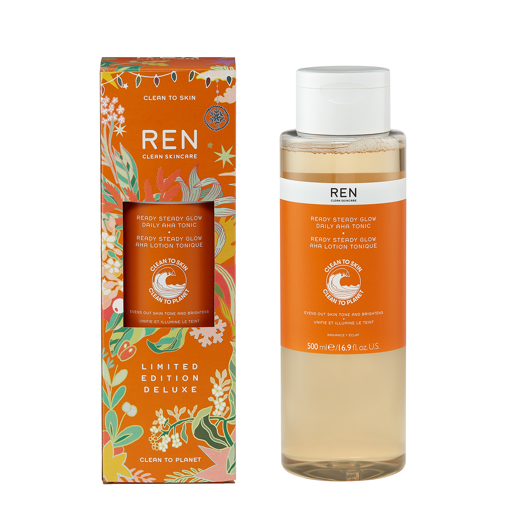 Ren Clean Skincare Ready Steady Glow Daily Aha Tonic | Space NK