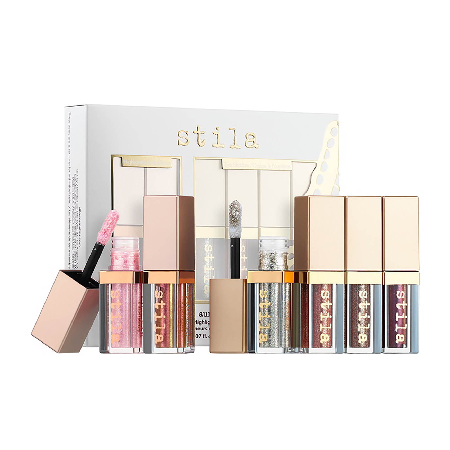 Stila Aura Alight Glitter & Glow Highlighter & Liquid Eye Shadow Set ...