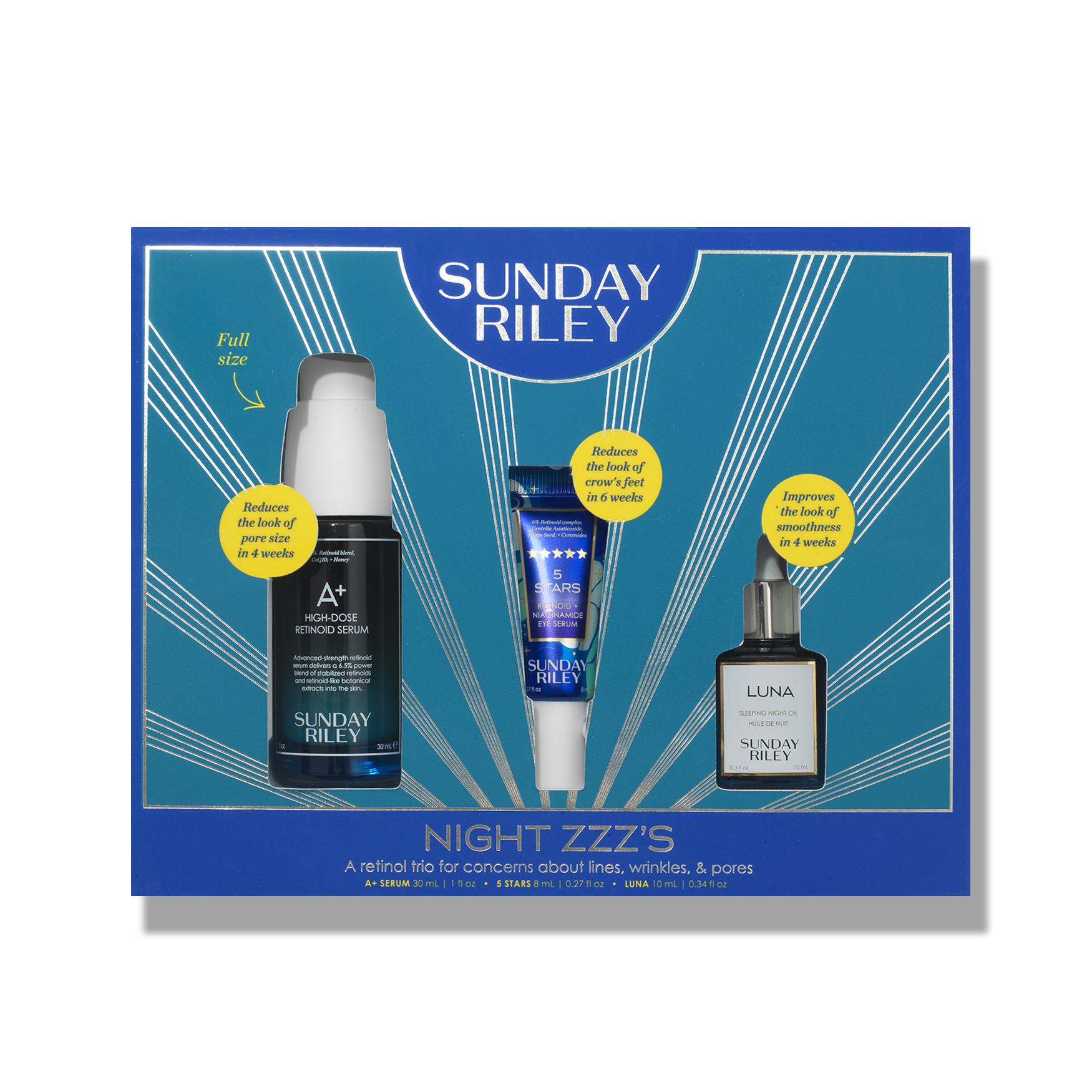 Sunday Riley Night ZZZs Retinoid Skincare Trio Kit | Space NK